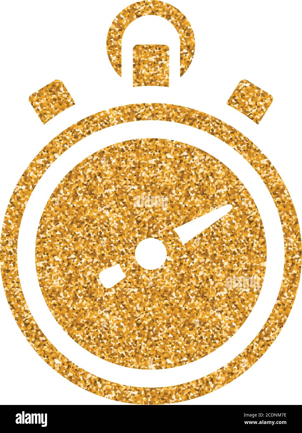 Stopwatch icon in gold glitter texture. Sparkle luxury style vector ...