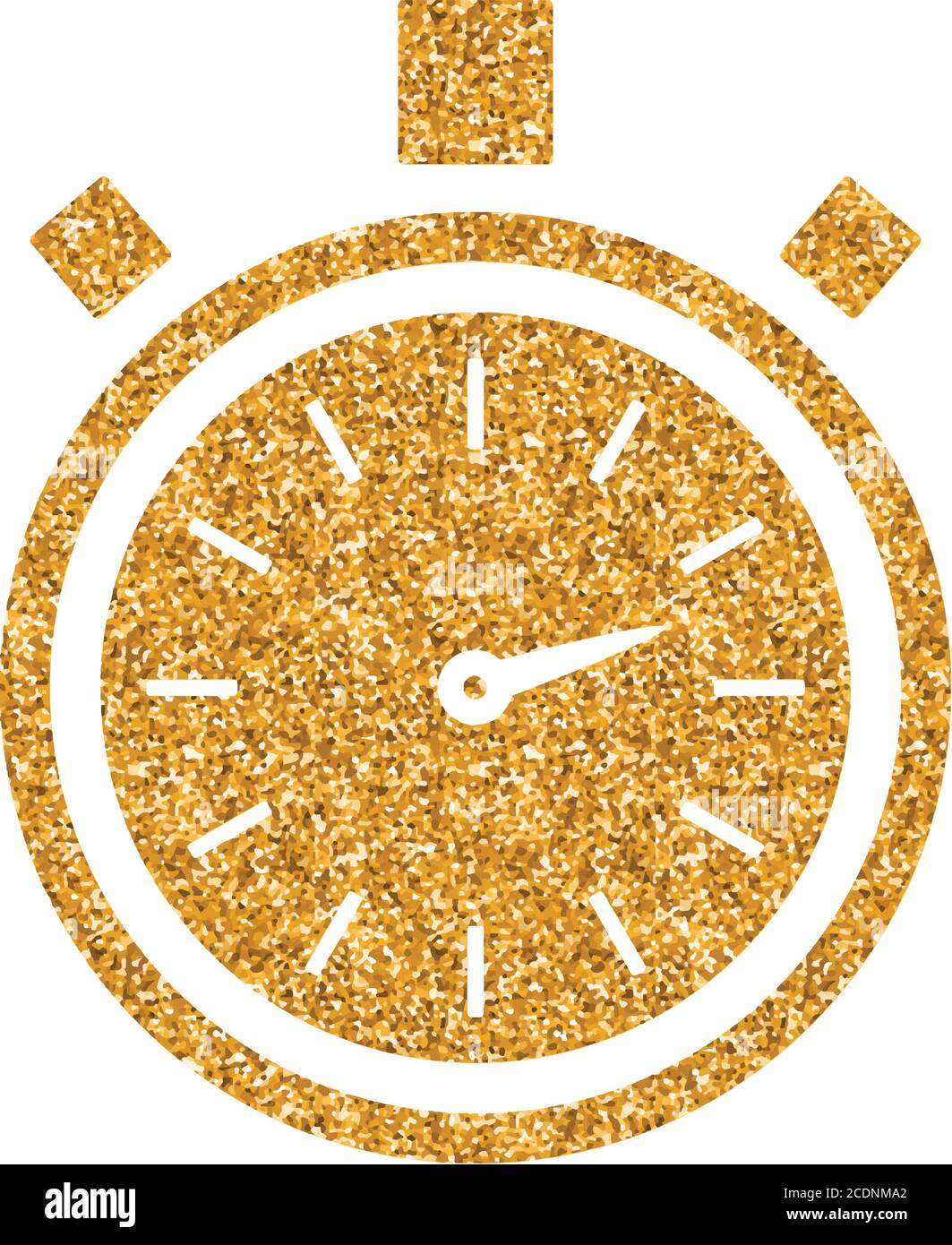 Stopwatch icon in gold glitter texture. Sparkle luxury style vector ...