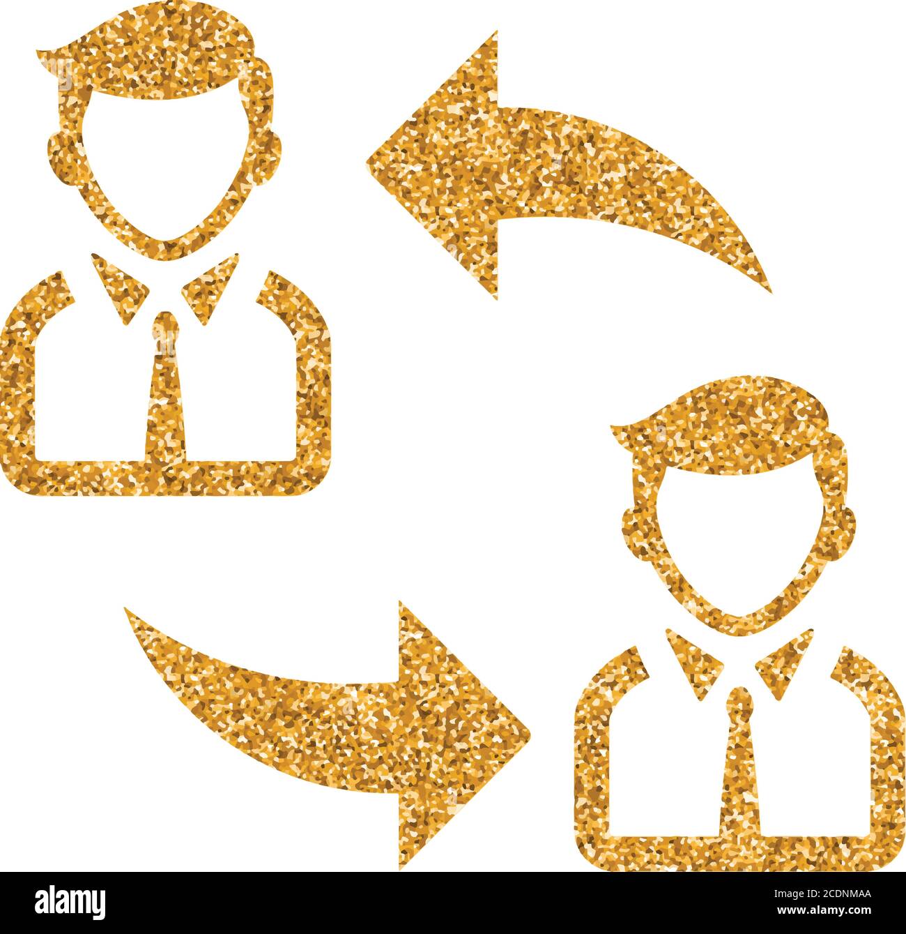 Employee rotation icon in gold glitter texture. Sparkle luxury style ...