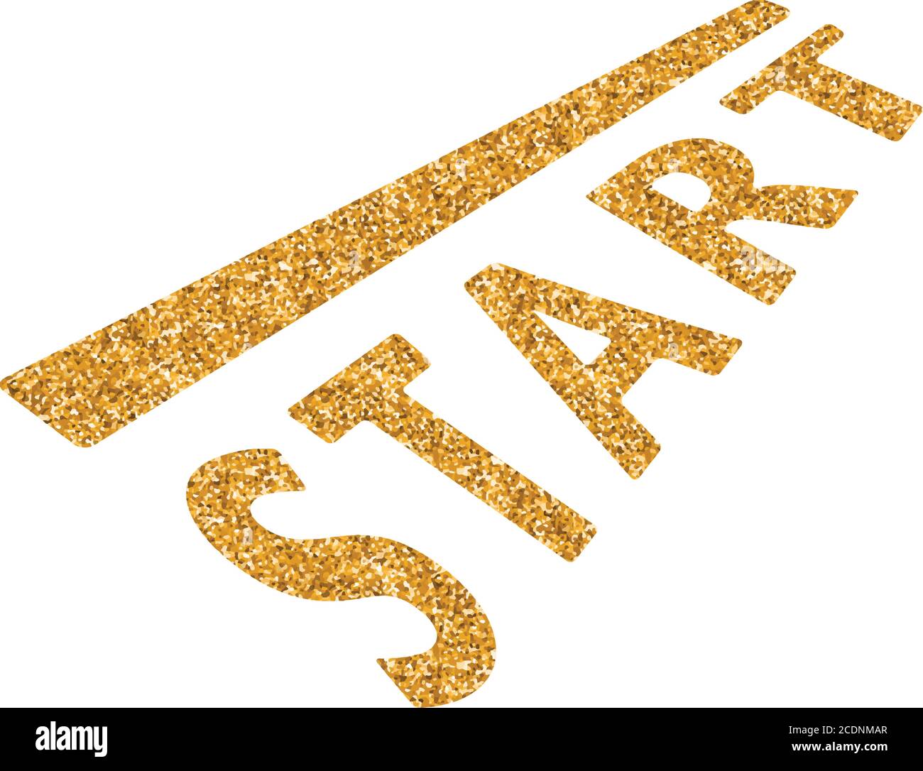 Starting line icon in gold glitter texture. Sparkle luxury style vector ...