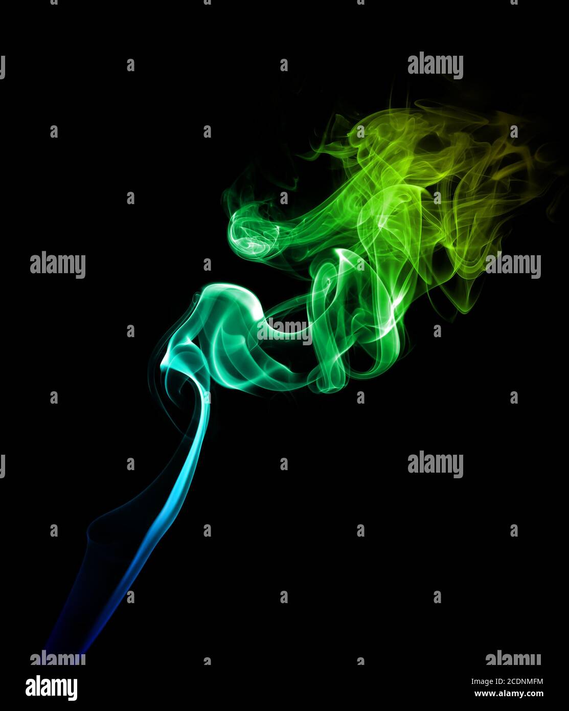 Green smoke on dark Stock Photo - Alamy