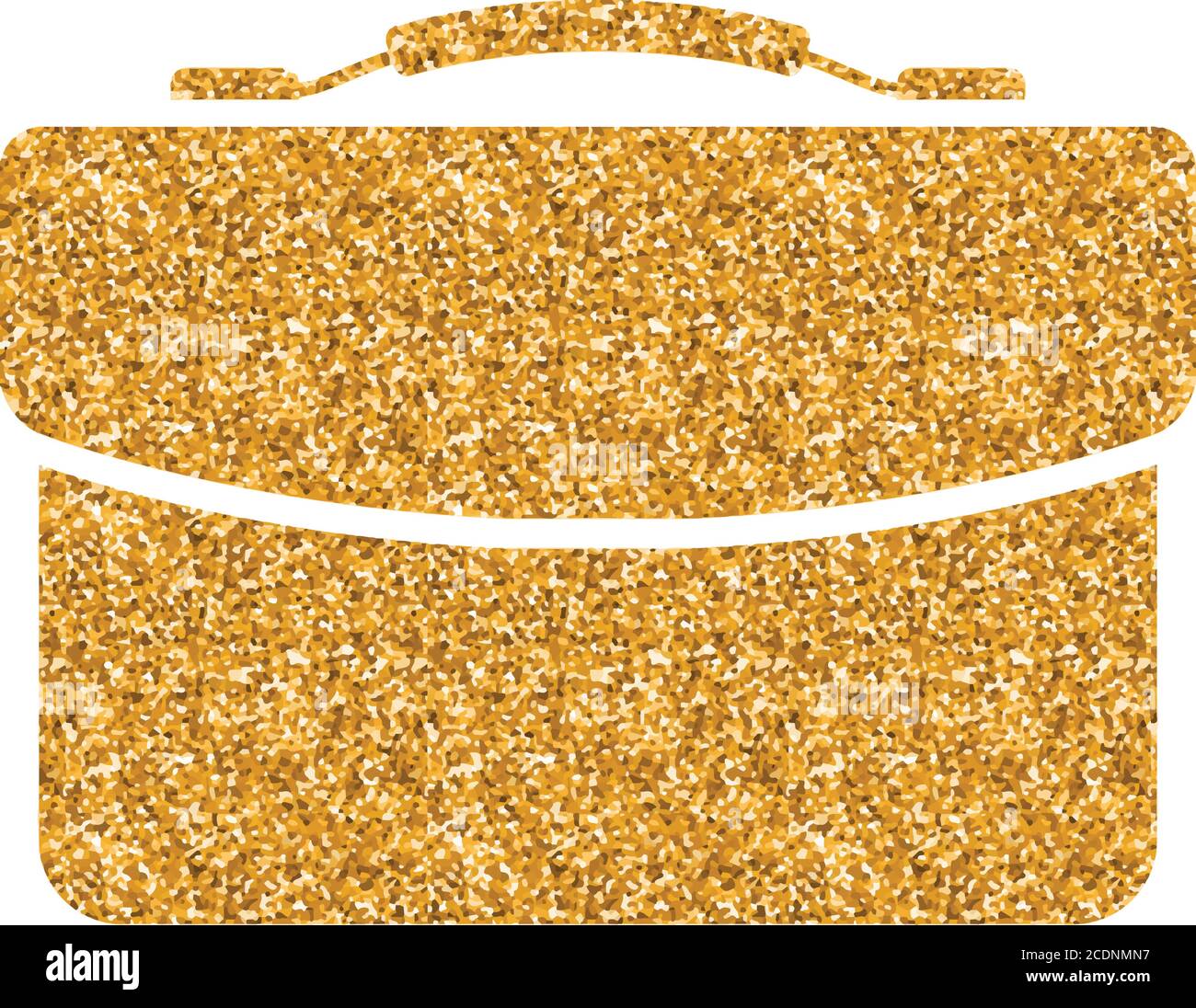 Business suitcase icon in gold glitter texture. Sparkle luxury style ...