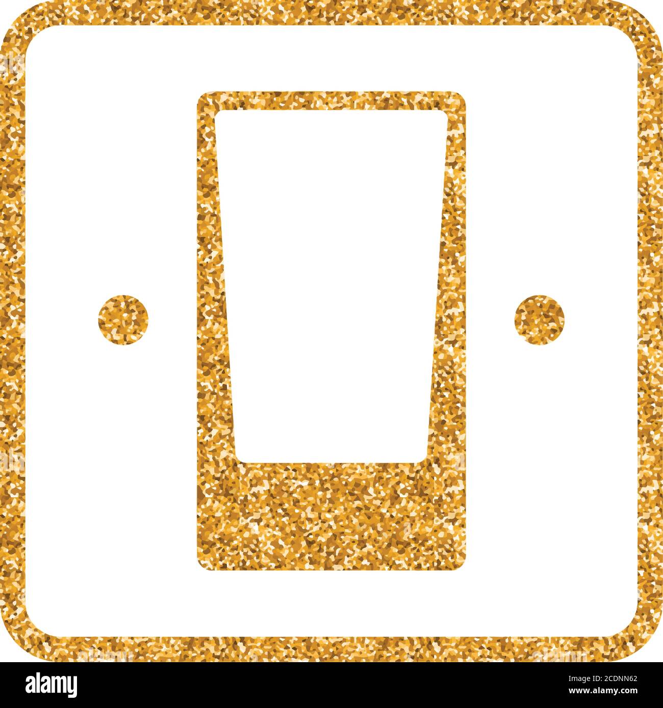 Electrical switch icon in gold glitter texture. Sparkle luxury style ...