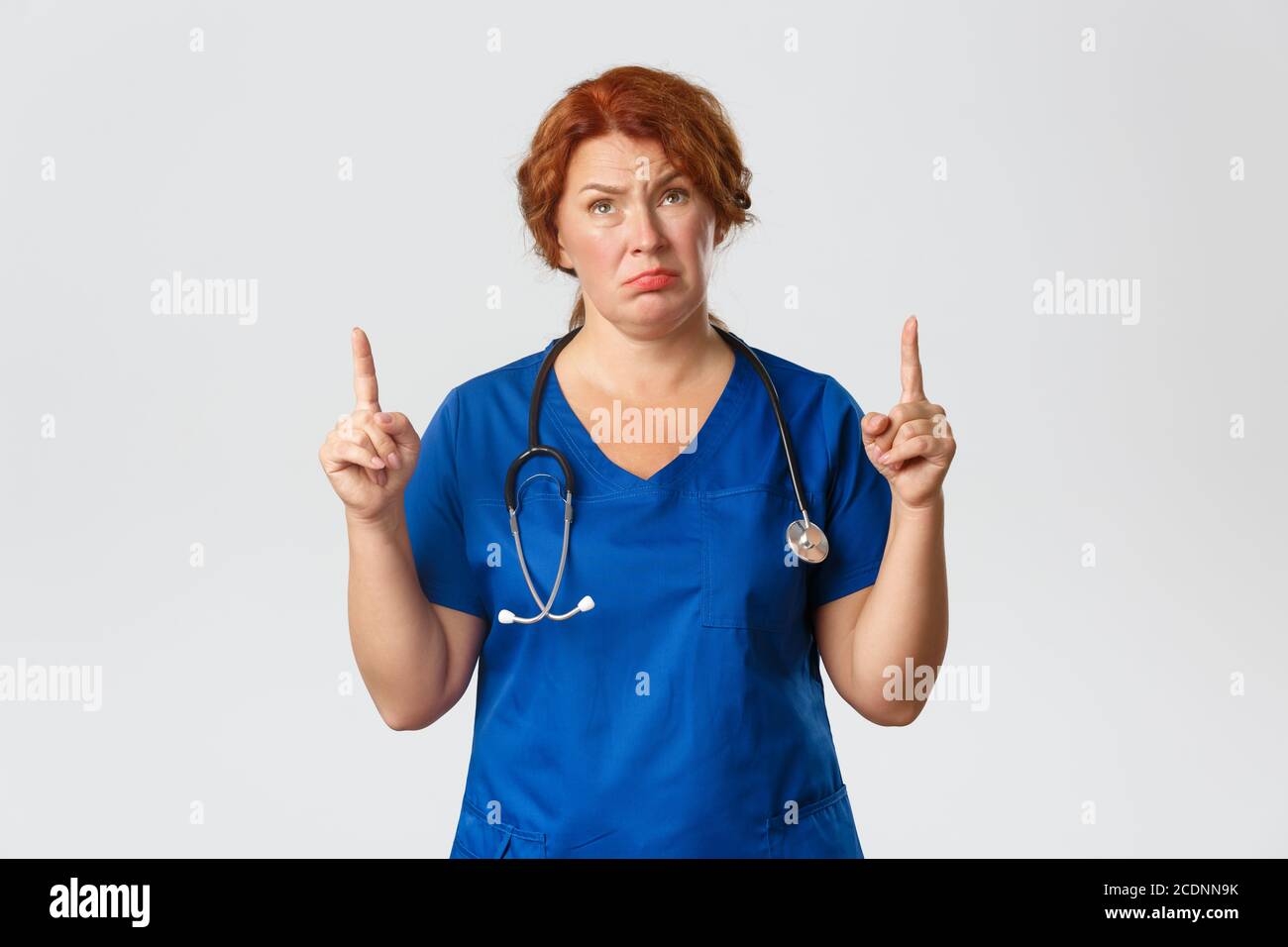 Medicine, healthcare and coronavirus concept. Disappointed middle-aged ...