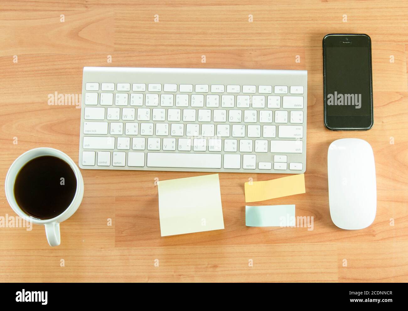 Office workplace top view Stock Photo - Alamy