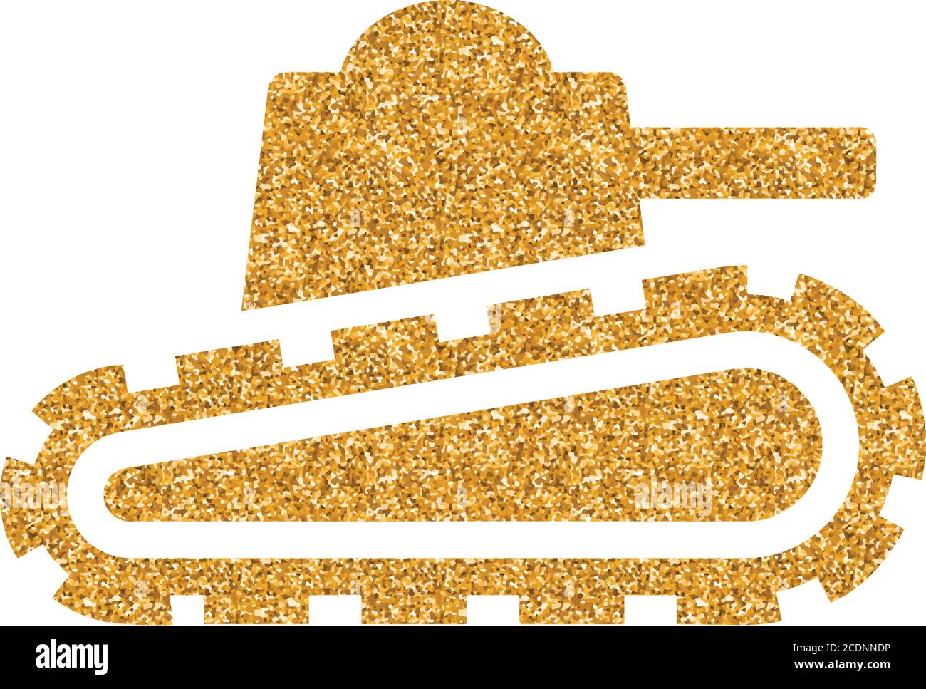 Army battle tank icon in gold glitter texture. Sparkle luxury style ...