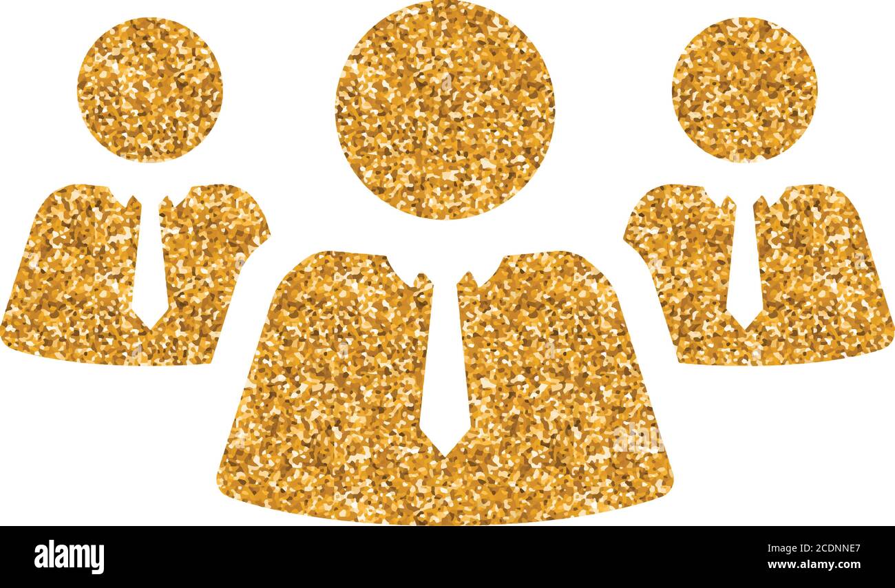 Teamwork icon in gold glitter texture. Sparkle luxury style vector ...