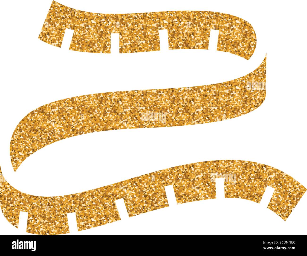 Measuring tape icon in gold glitter texture. Sparkle luxury style ...