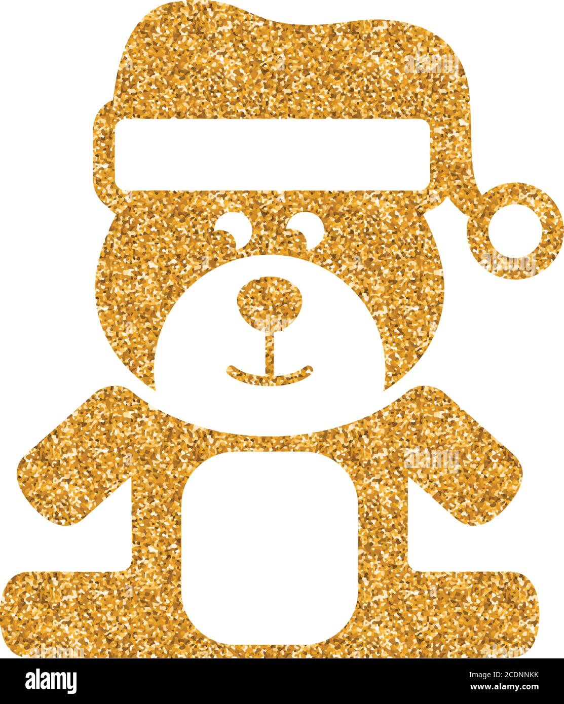 Teddy holding heart shape icon in gold glitter texture. Sparkle luxury ...