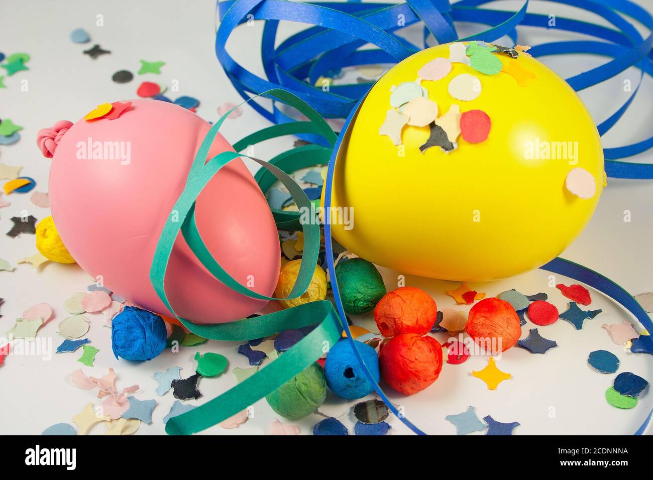 Yellow and pink balloon Stock Photo - Alamy
