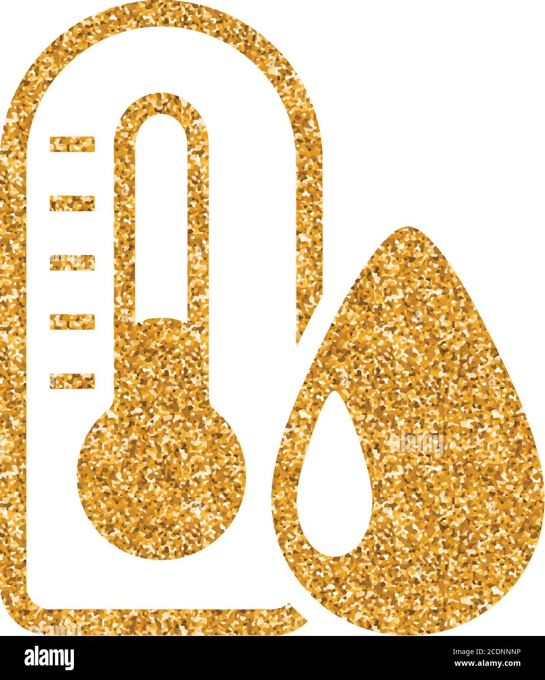 Thermometer icon in gold glitter texture. Sparkle luxury style vector ...