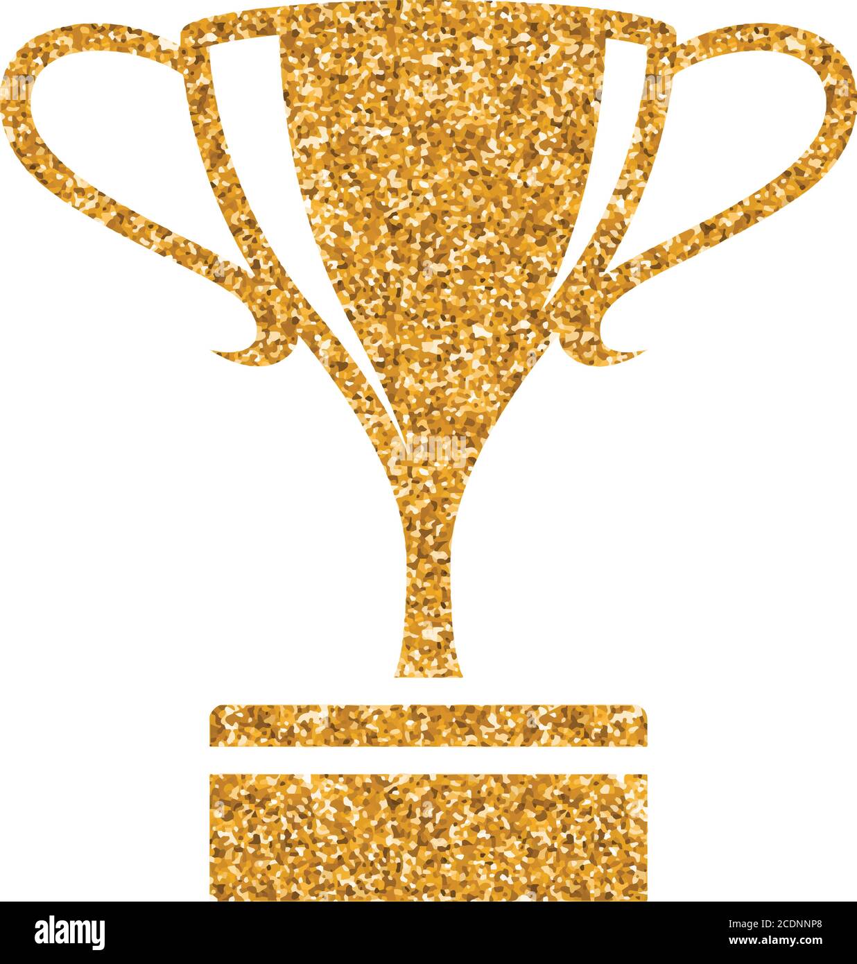 Trophy icon in gold glitter texture. Sparkle luxury style vector ...