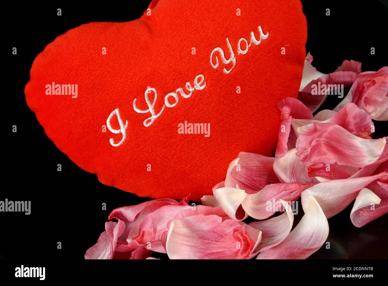 Red heart with flowers - horizontal Stock Photo - Alamy