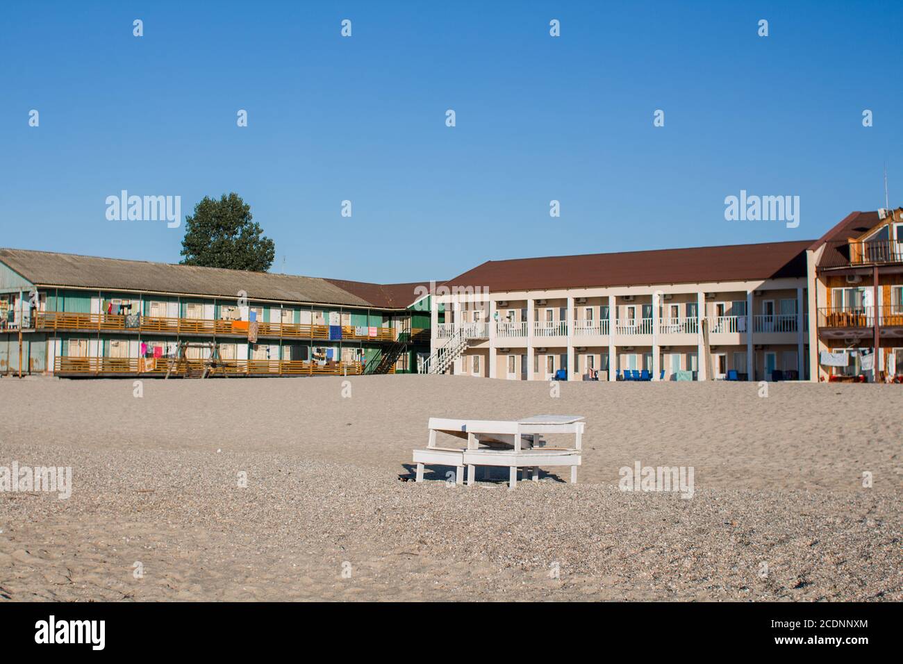 the building of the beach complex with clear sky Stock Photo - Alamy