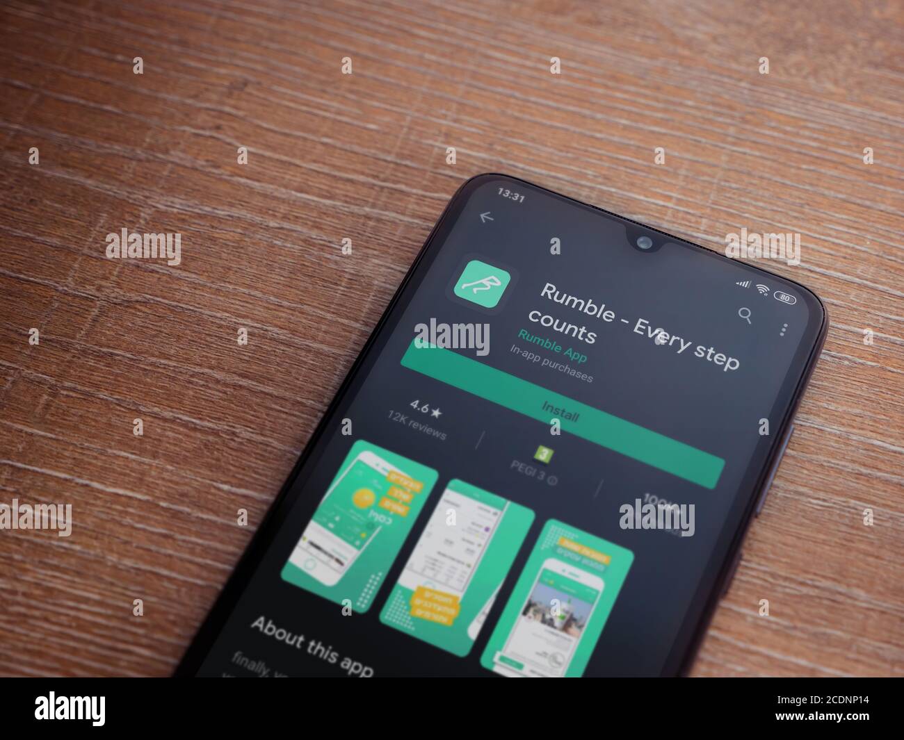 Lod, Israel - July 8, 2020: Rumble app play store page on the display ...