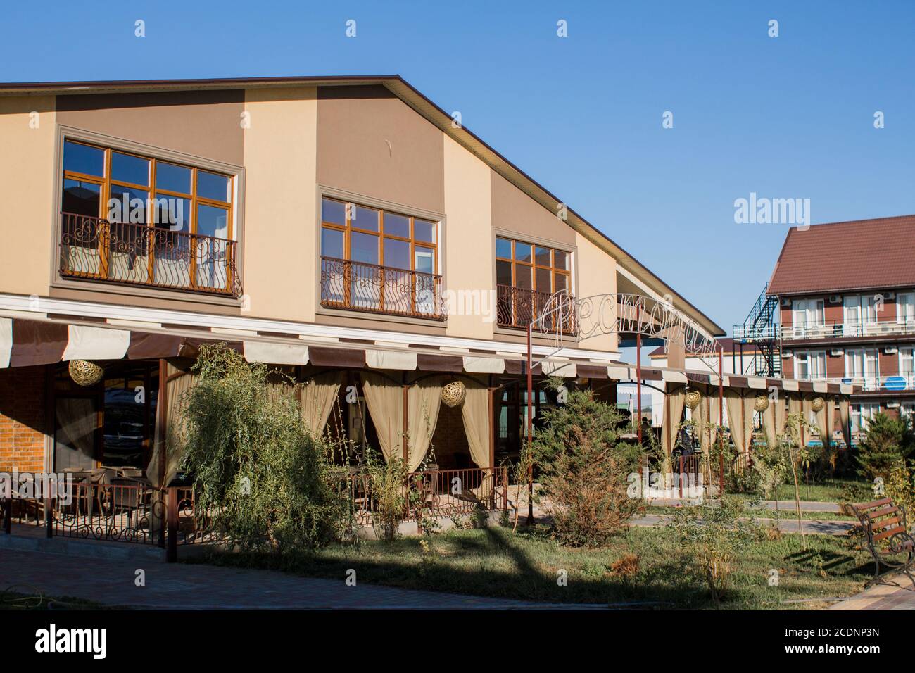 the building of the beach complex with clear sky Stock Photo - Alamy