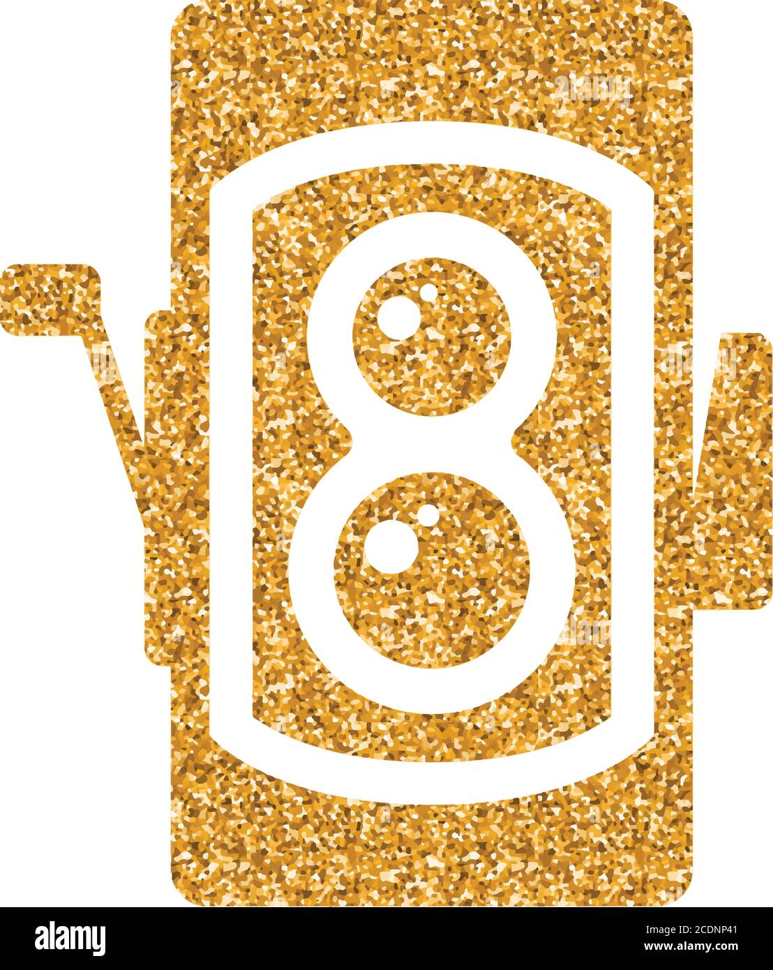 Twin lens reflex camera icon in gold glitter texture. Sparkle luxury ...