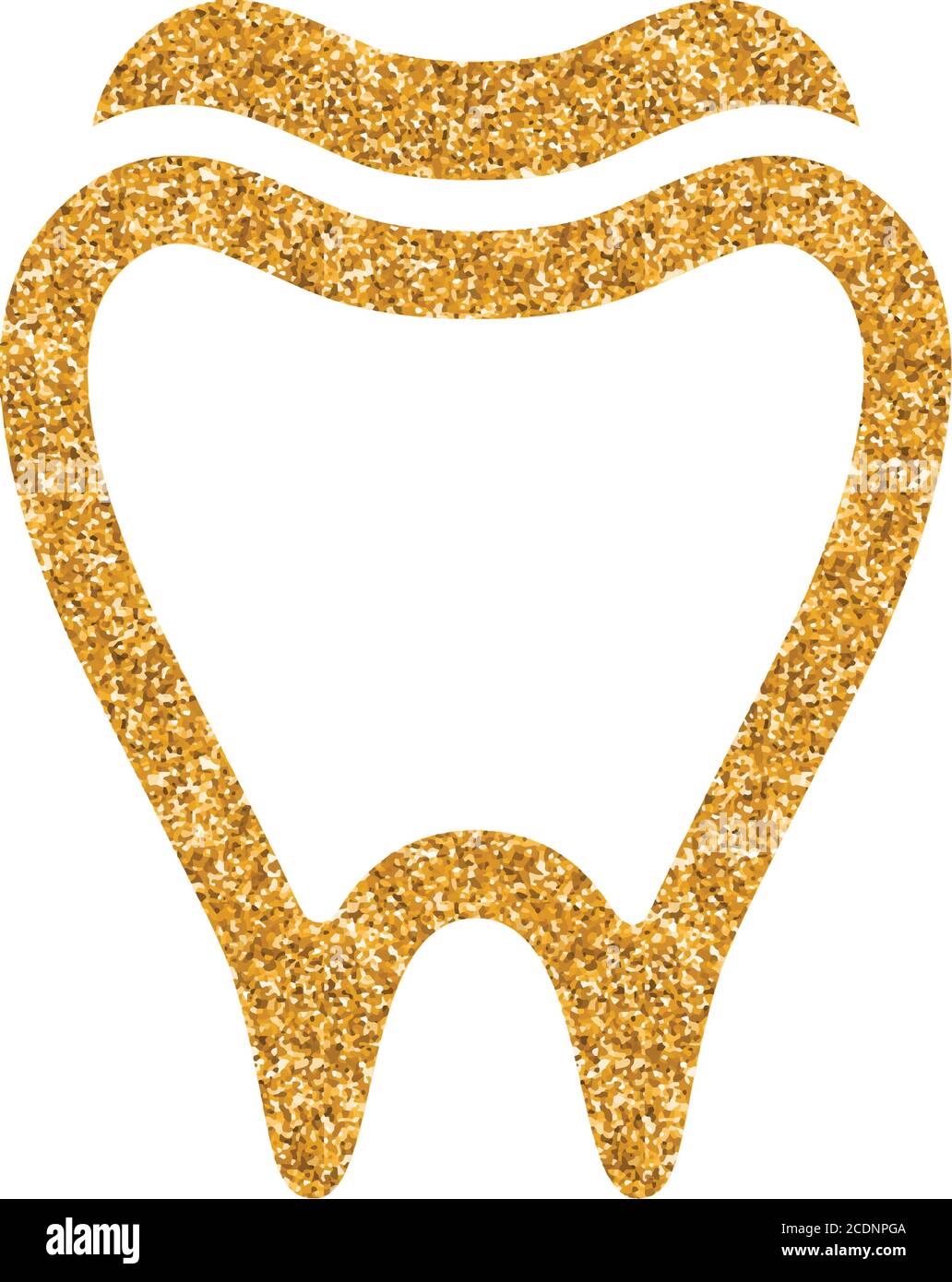 Tooth icon in gold glitter texture. Sparkle luxury style vector ...