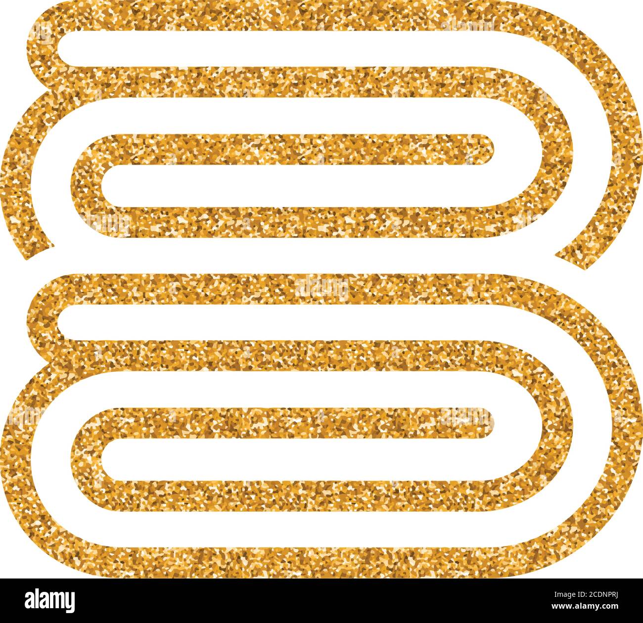 Folded towel icon in gold glitter texture. Sparkle luxury style vector ...
