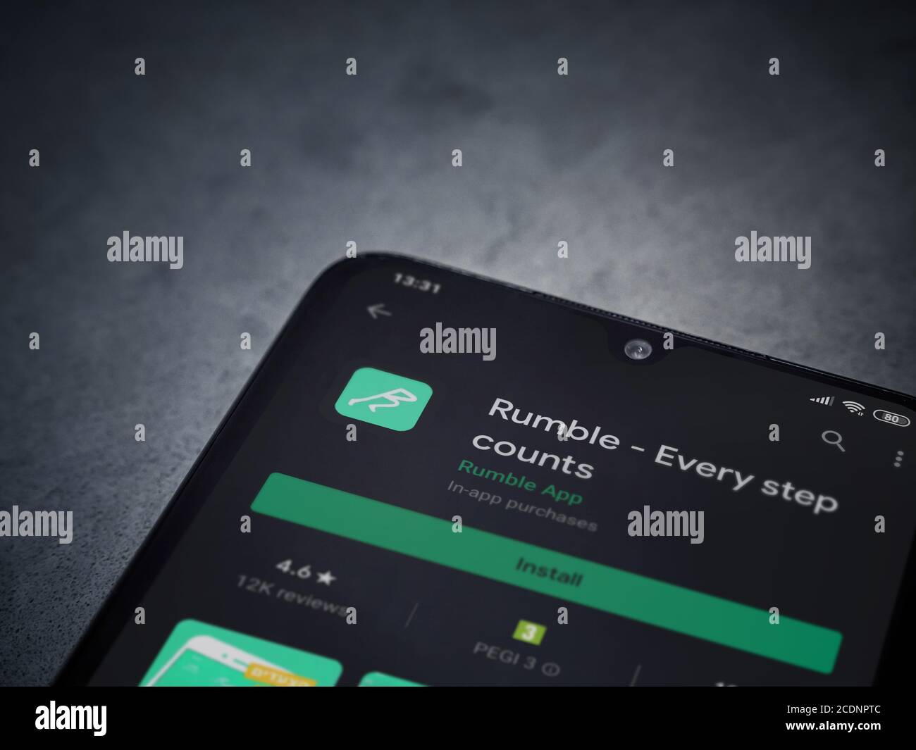 Lod, Israel - July 8, 2020: Rumble app play store page on the display ...