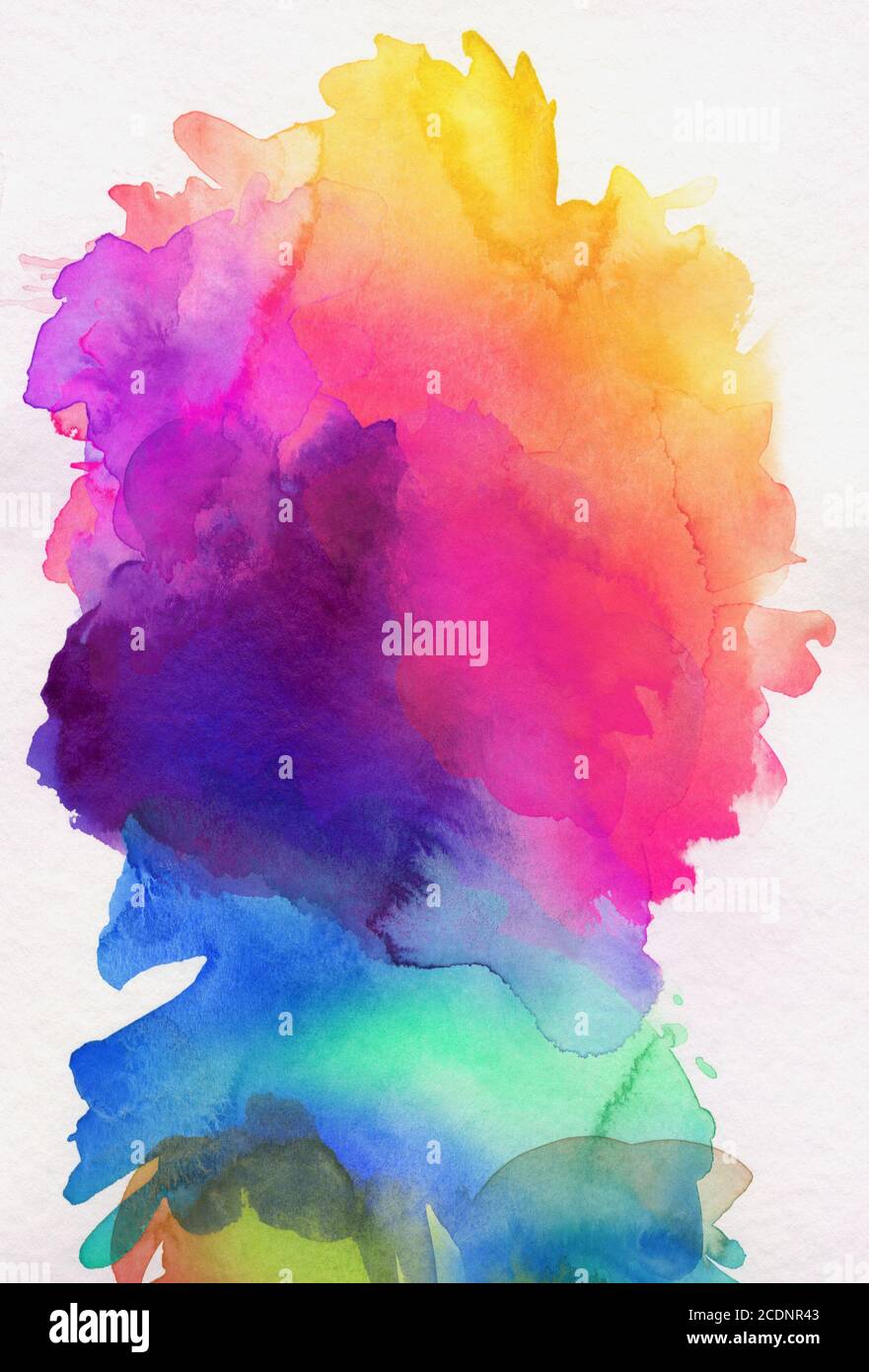 hand painted rainbow watercolor on paper Stock Photo - Alamy