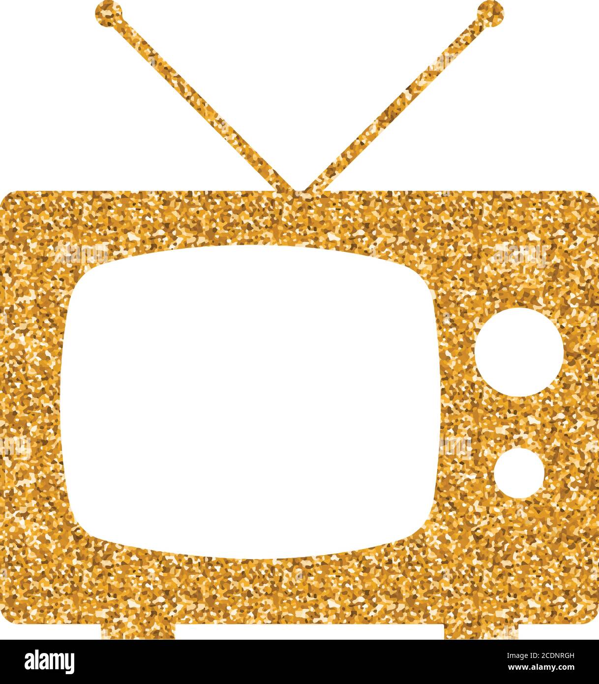 Television icon in gold glitter texture. Sparkle luxury style vector ...