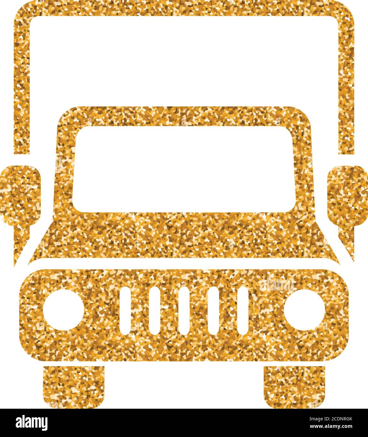 Truck icon in gold glitter texture. Sparkle luxury style vector ...
