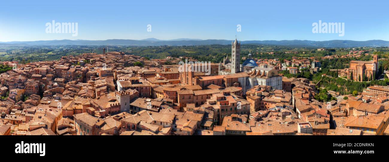 Siena, Italy panorama. Siena Cathedral, Duomo di Siena. Tuscany region ...