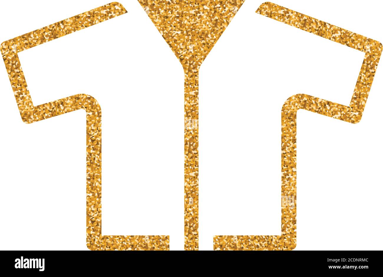 Shirt icon in gold glitter texture. Sparkle luxury style vector ...