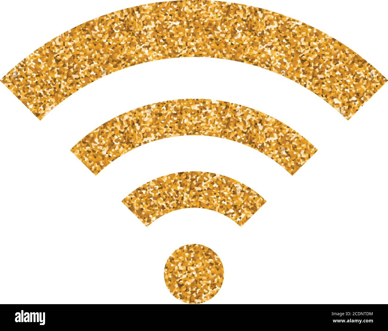 WiFi symbol icon in gold glitter texture. Sparkle luxury style vector ...