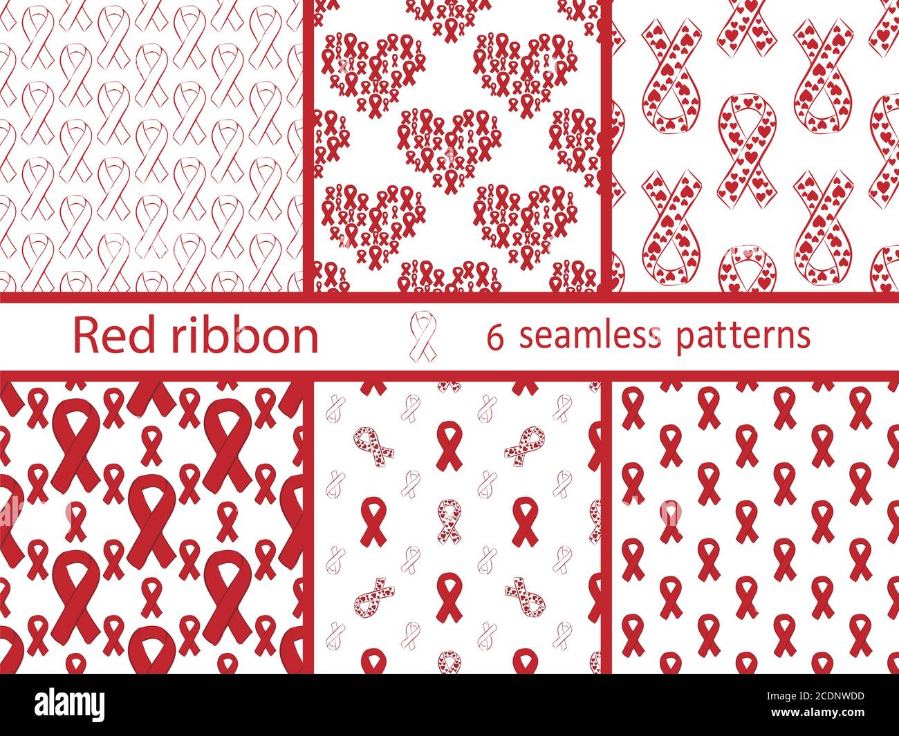 Set red ribbon seamless pattern Stock Photo - Alamy