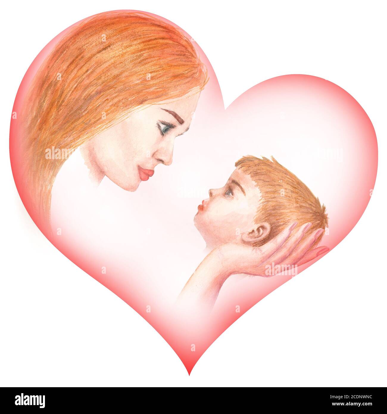 Happy mothers day watercolor greeting card template. Watercolour hand ...