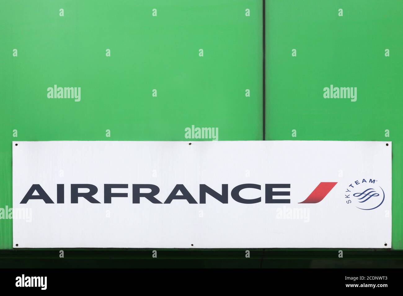 Milan, Italy - September 16, 2016: Air France logo on a wall. Air ...