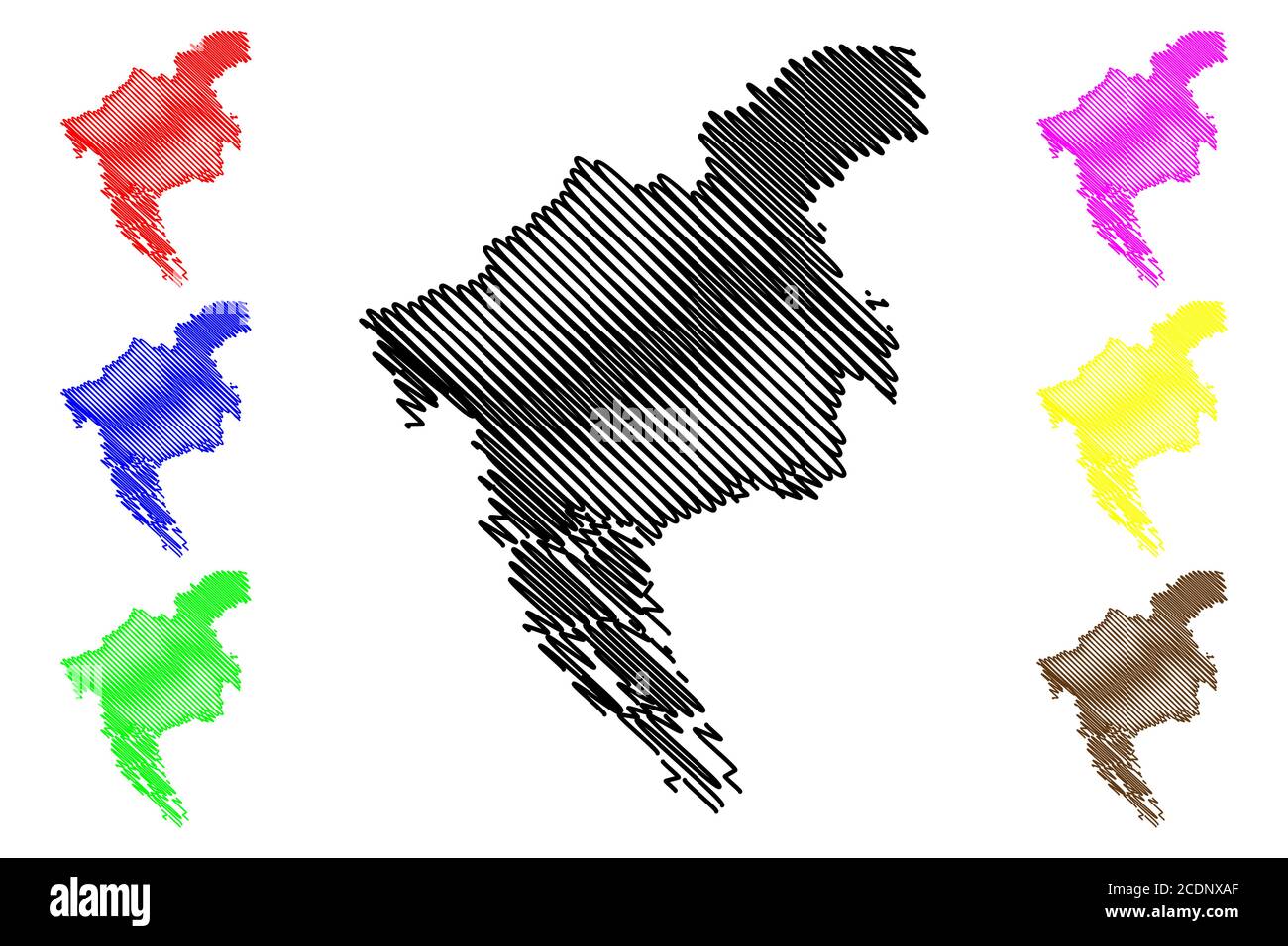 Guangzhou City (People's Republic of China) map vector illustration ...