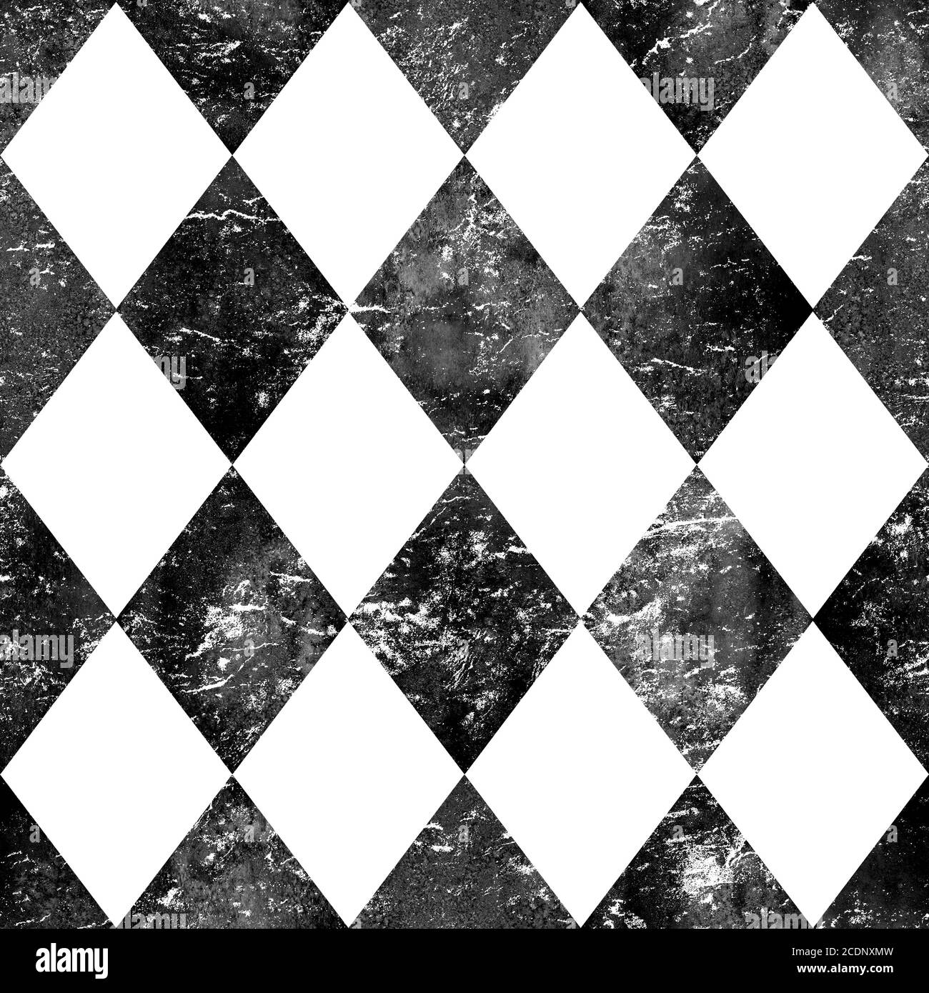 Black and white vintage grunge argyle seamless plaid pattern ...