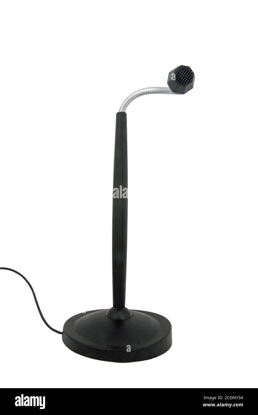 Microphone on a stand isolated Stock Photo - Alamy