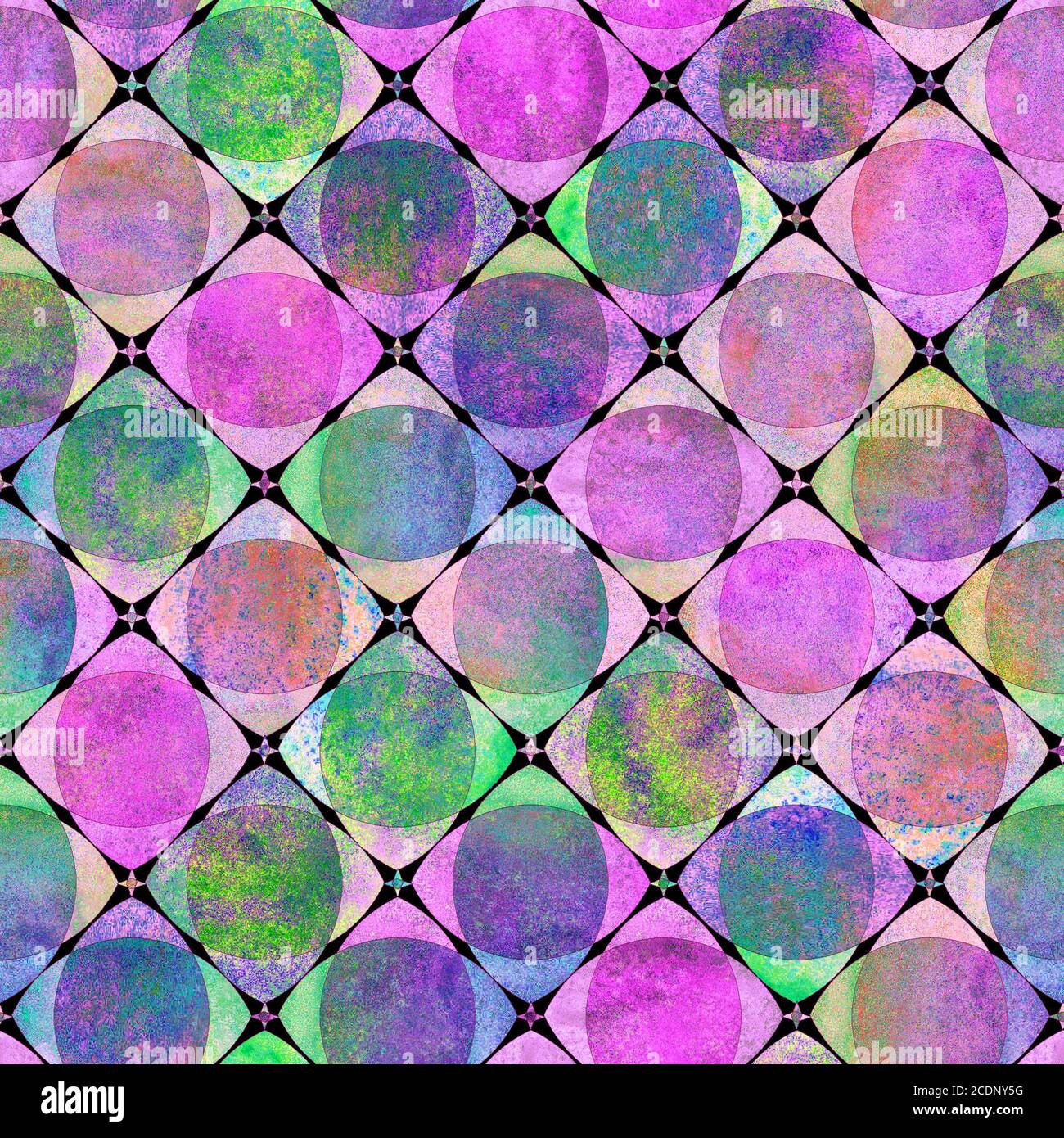 Seamless geometric pattern with colorful watercolor abstract ...