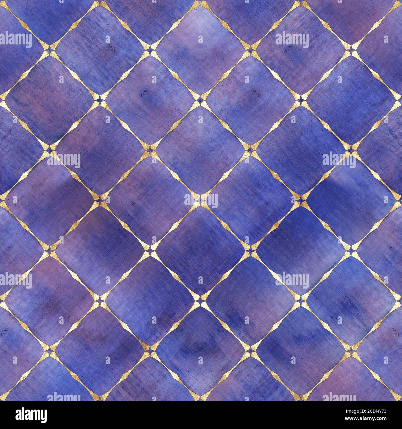 Watercolor abstract geometric stripe plaid seamless pattern with gold ...