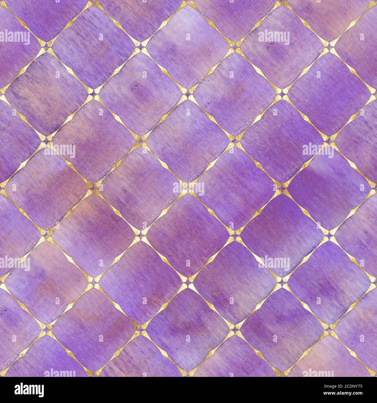Watercolor abstract geometric stripe plaid seamless pattern with gold ...