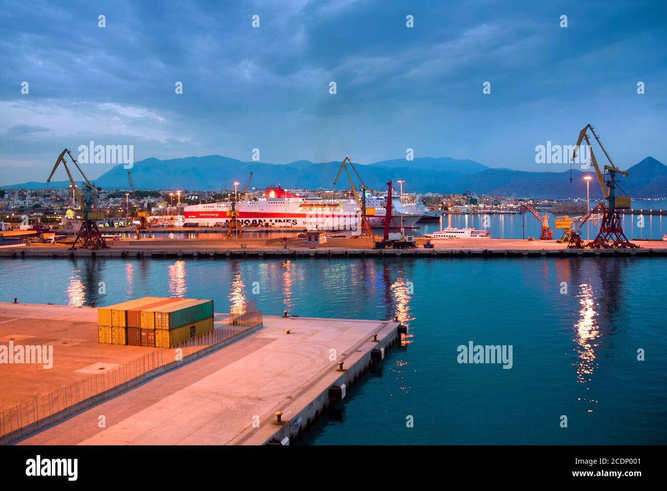 Port night view hi-res stock photography and images - Alamy