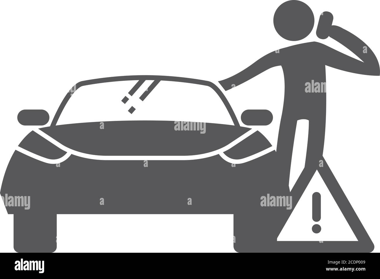 Car and phone calling figure icons in black and white. Automotive ...