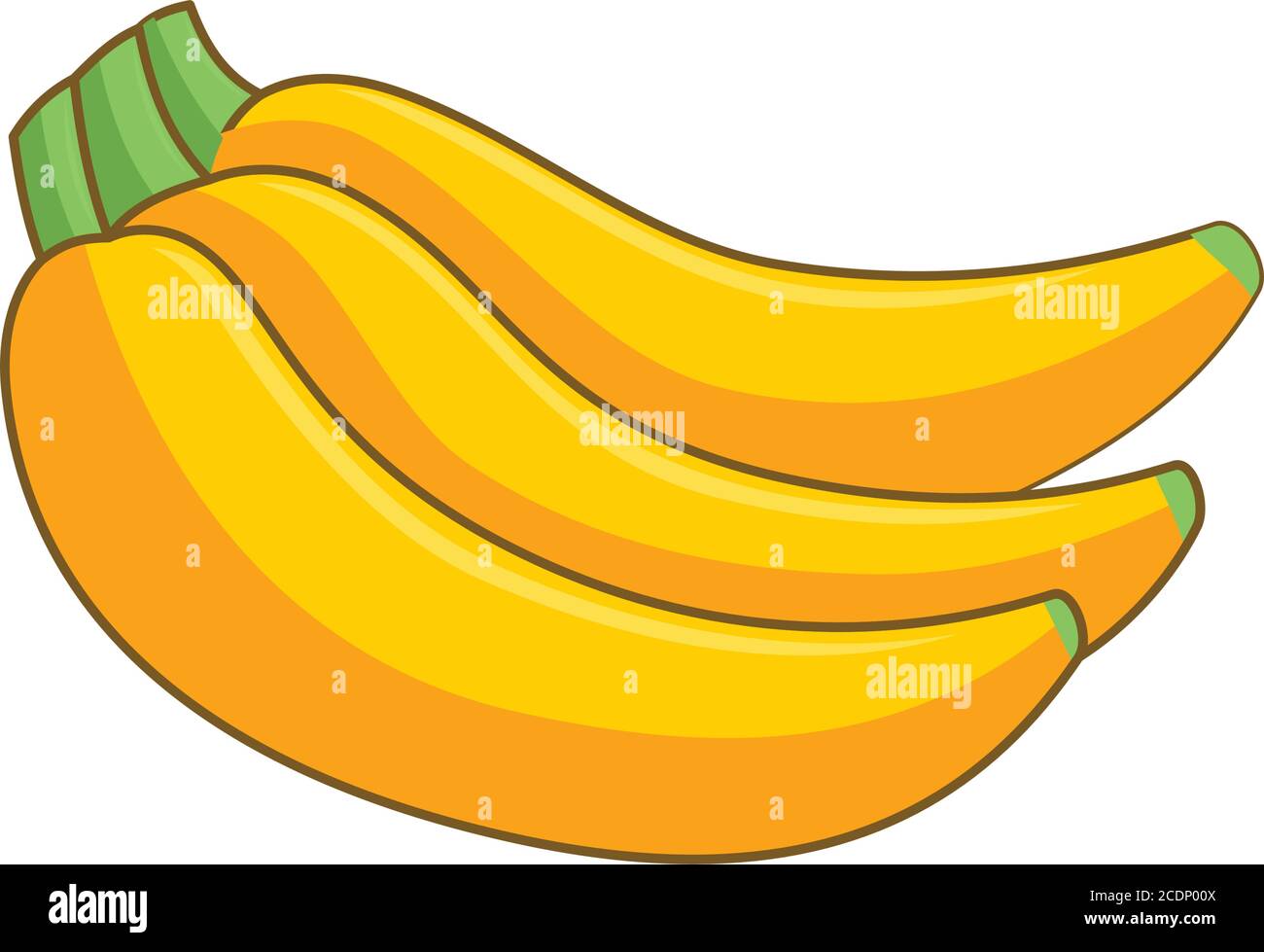 Cartoon bananas. Peel banana, yellow fruit and bunch of bananas ...