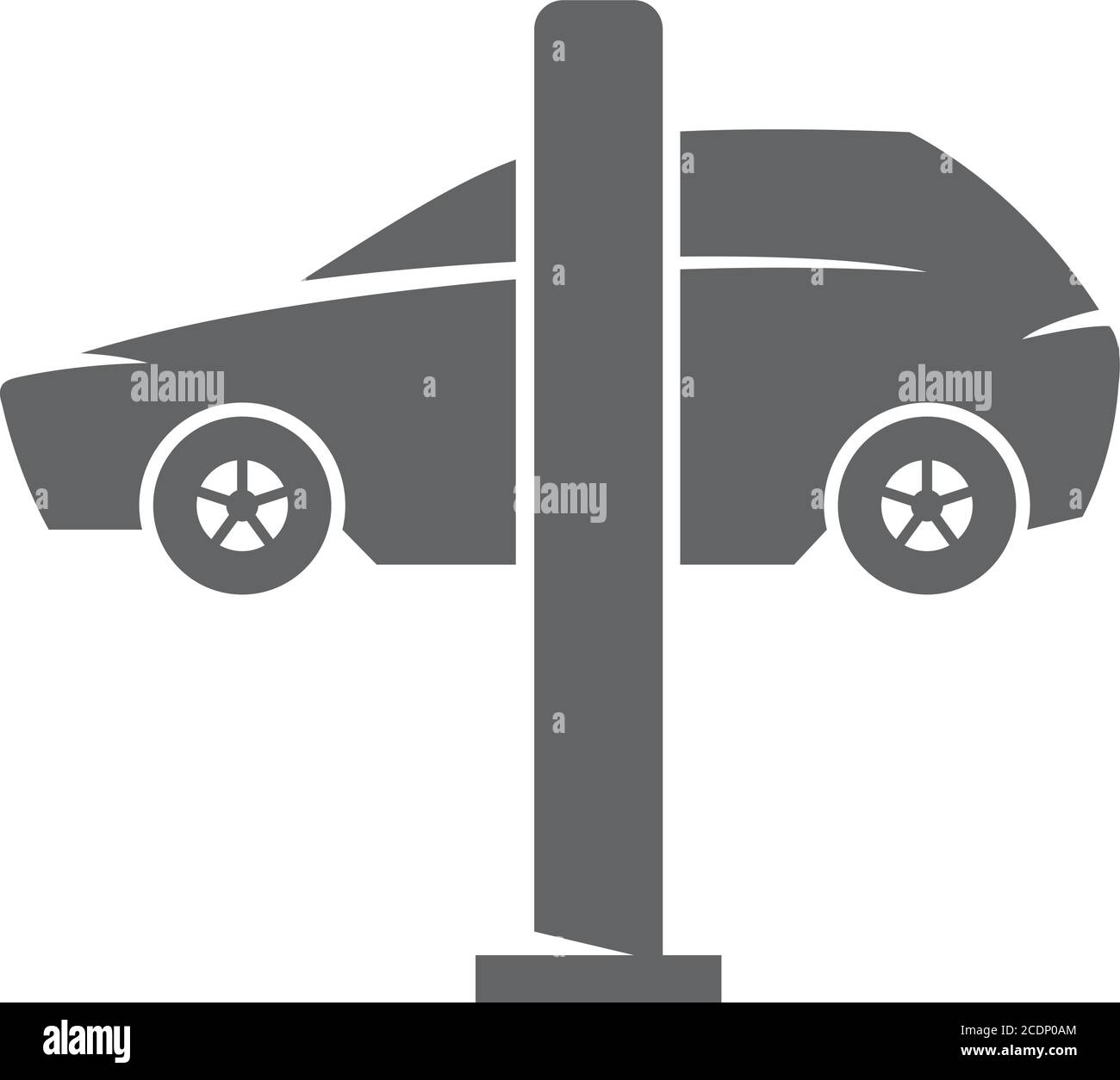 Car ramps icons in black and white. Automotive vehicle maintenance ...
