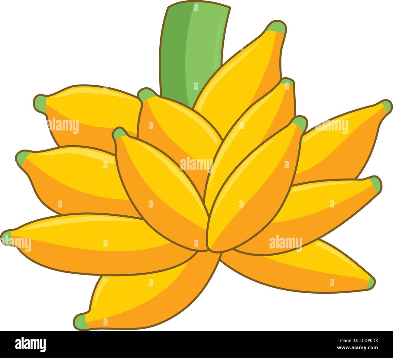 Cartoon bananas. Peel banana, yellow fruit and bunch of bananas ...
