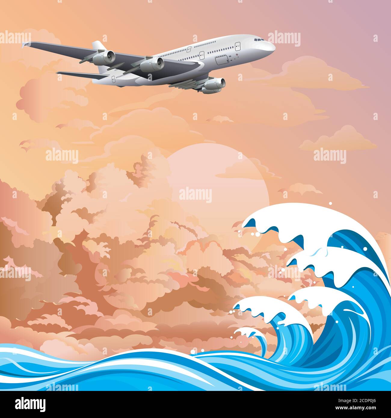 Flying over a water surface Stock Vector Images - Alamy