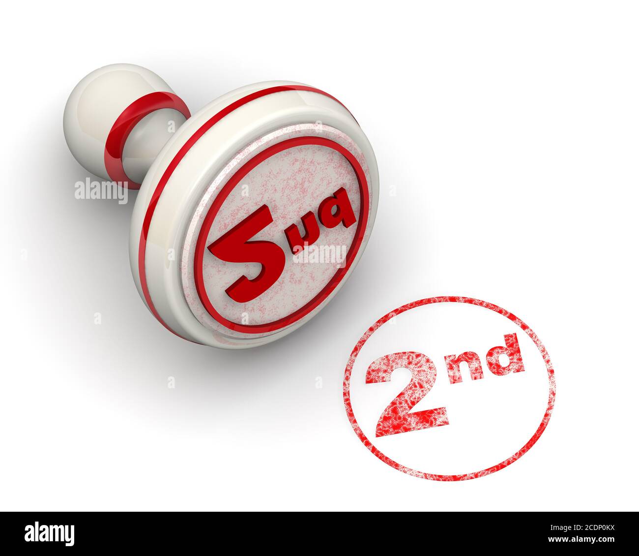 The second. The stamp and an imprint. White seal and red imprint 2-nd ...