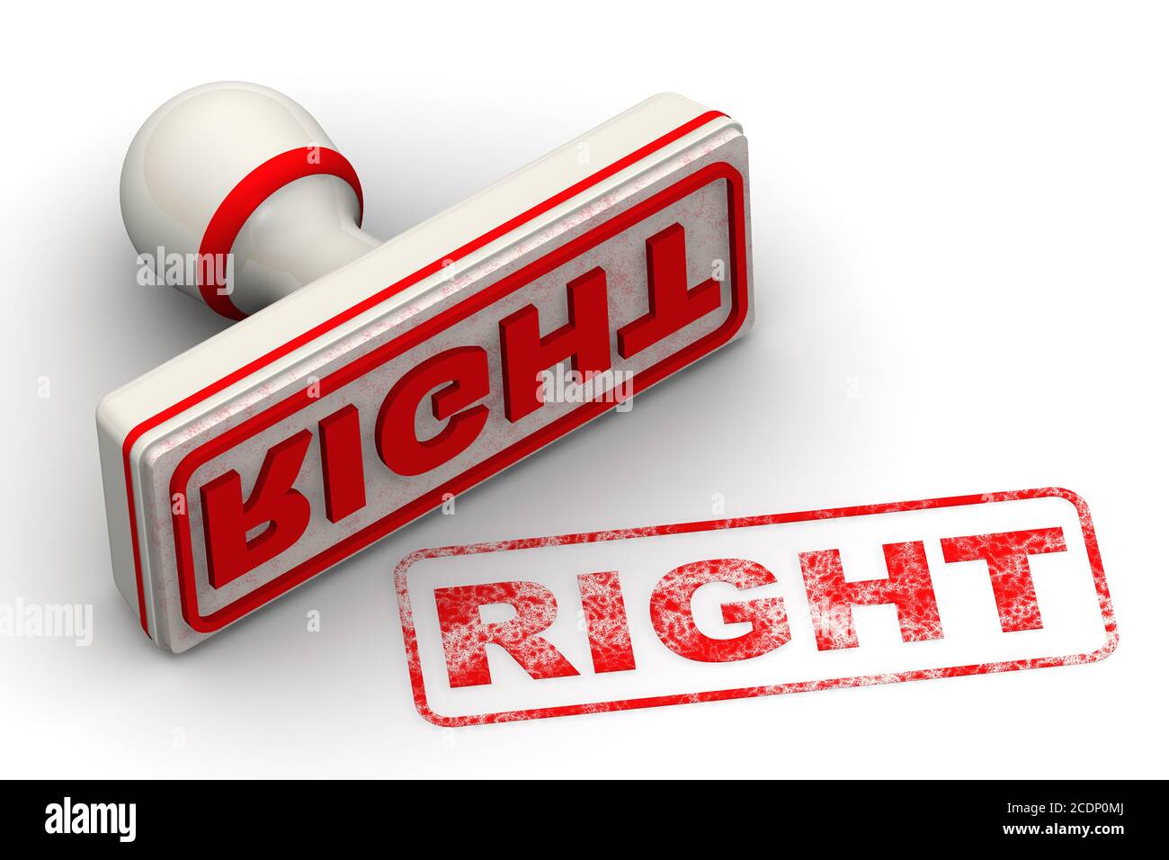 It is right. The stamp and an imprint. White stamp and red imprint with ...