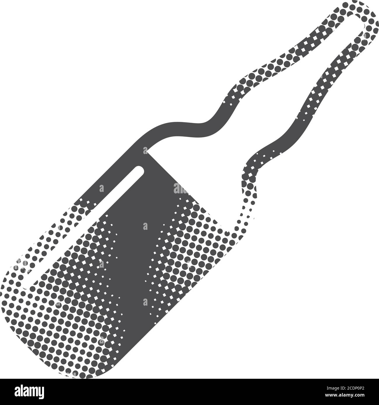 Ampule icon in halftone style. Black and white monochrome vector ...