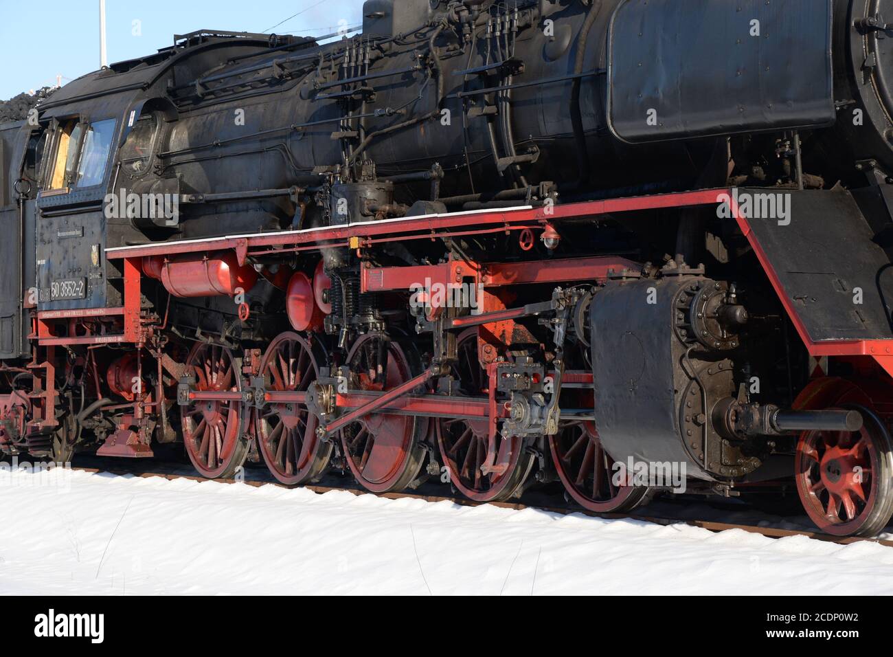 Steam locomotive in winter Stock Photo - Alamy