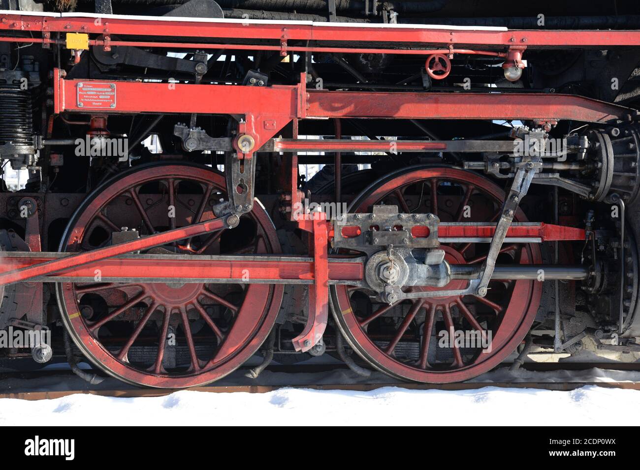 Wheels of a steam locomotive Stock Photo - Alamy